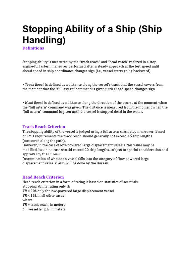 Ship Stopping Distance Criteria | PDF | Technology & Engineering | History