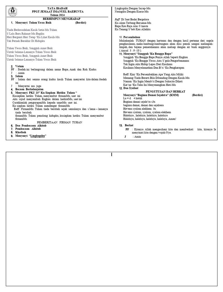 Liturgi PPGT Imb 2 | PDF