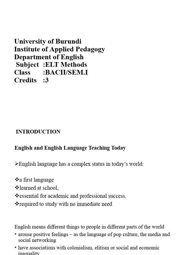 Elt Bacii2022 | PDF | Learning | Language Education