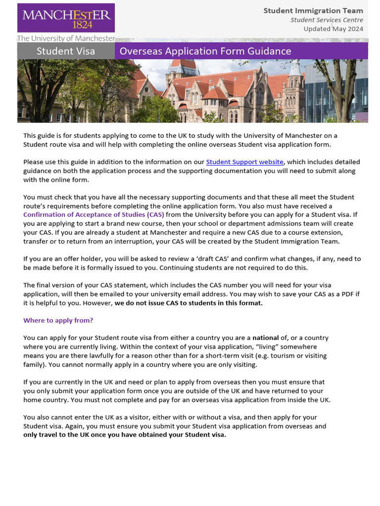 Overseas Student Visa Application Form Guide 36838 | PDF | Travel Visa ...