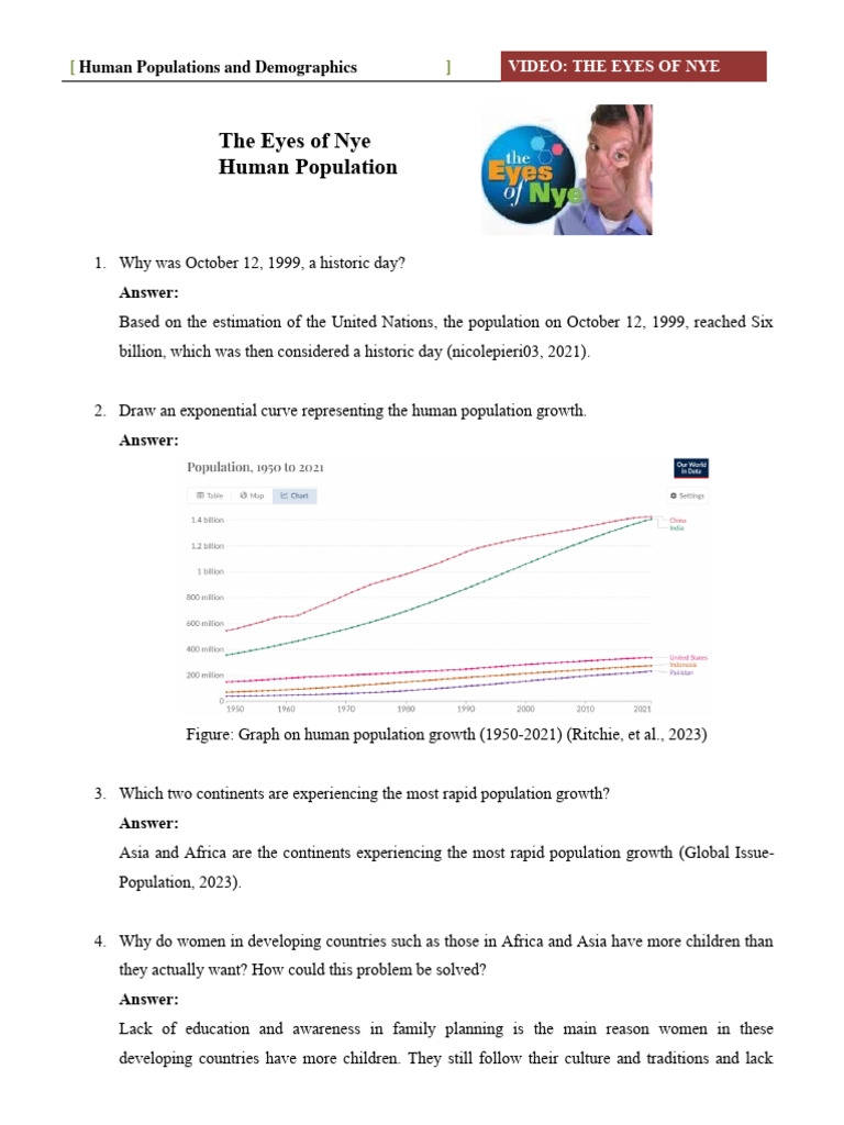 Eyes of Nye - Human Population | PDF | Family Planning | World Population