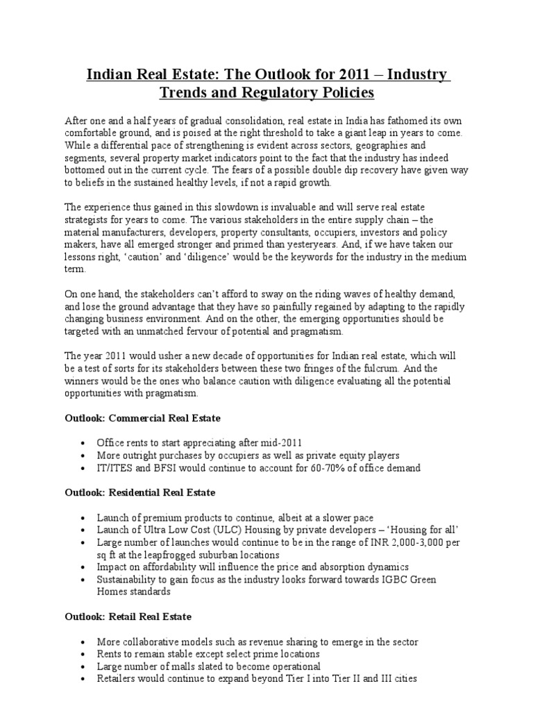 Indian Real Estate Pdf Financial Crisis Of 2007 2008 Economies