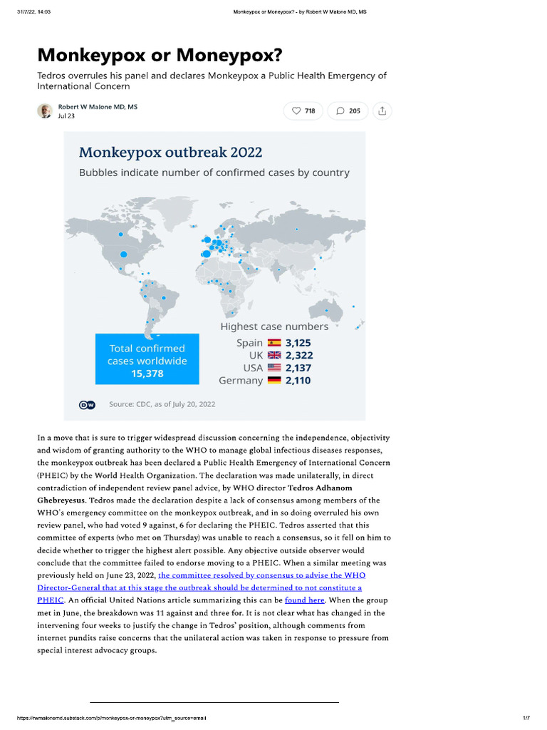 Monkeypox or Moneypox - Robert W. Malone | PDF