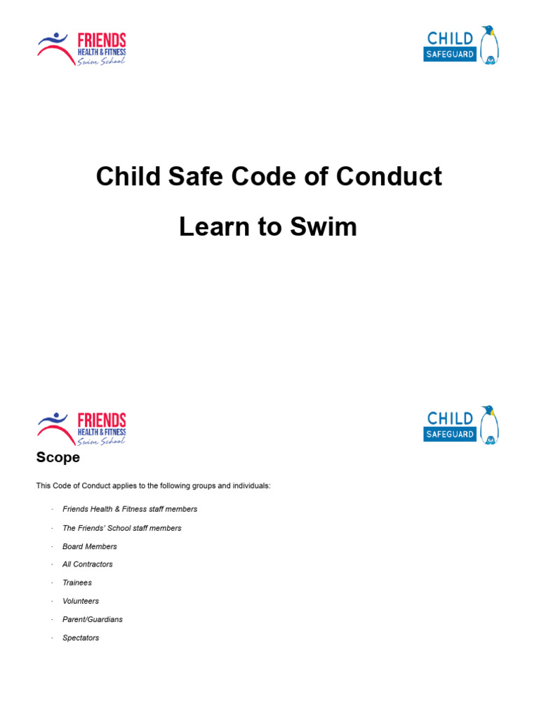 Child Safe Code of Conduct | PDF | Bullying | Behavior