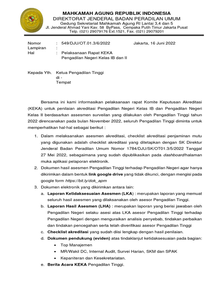 Surat Pelaksanaan Keka 2022 - Sign | PDF | Hukum | Teknologi & Rekayasa