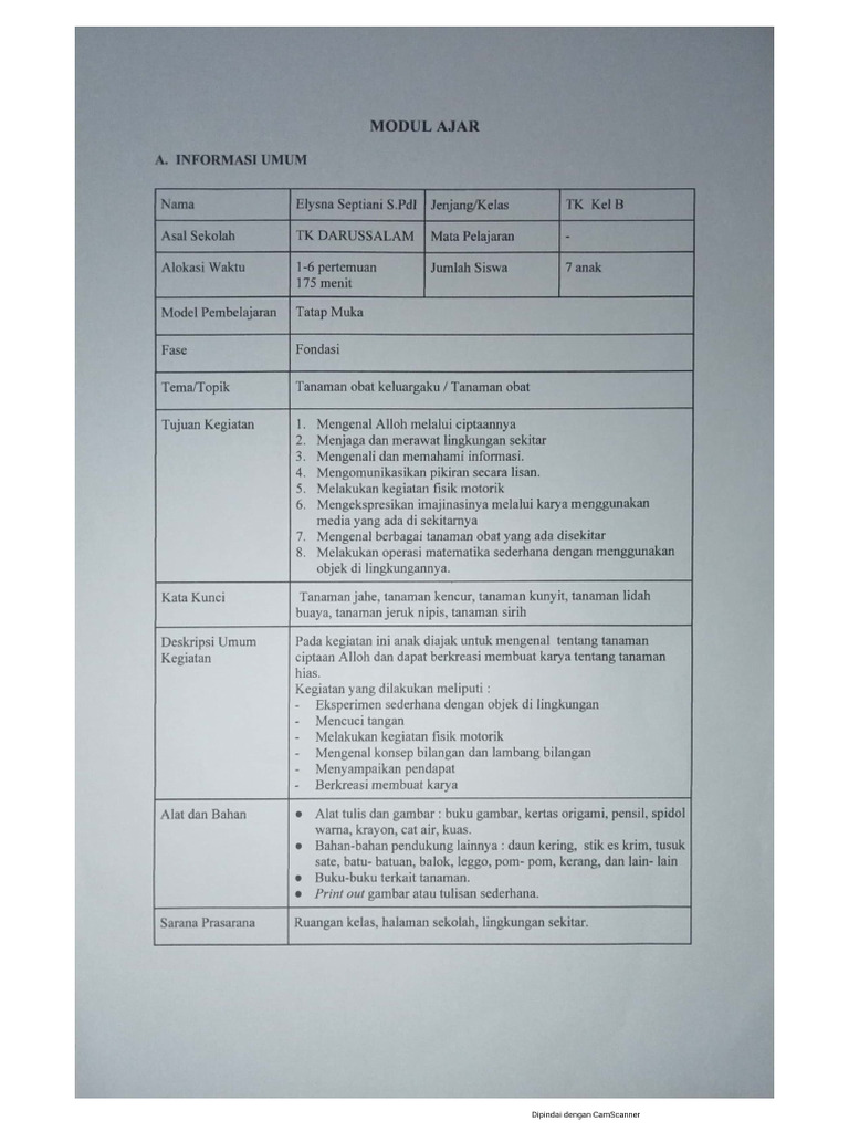 Modul Ajar Tanaman | PDF