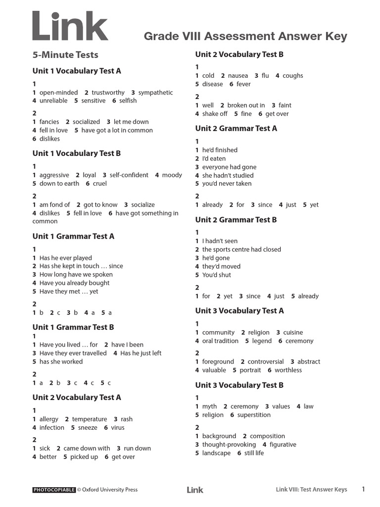 Link L8 Assessment AK | PDF