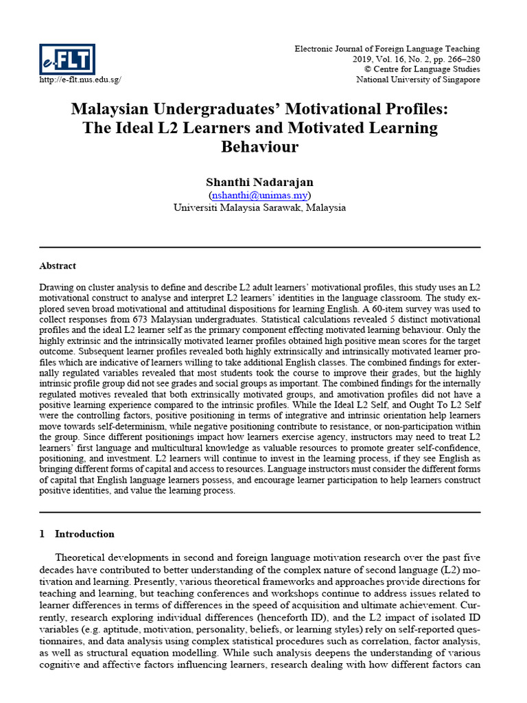 Nadarajan | PDF | Second Language | Learning