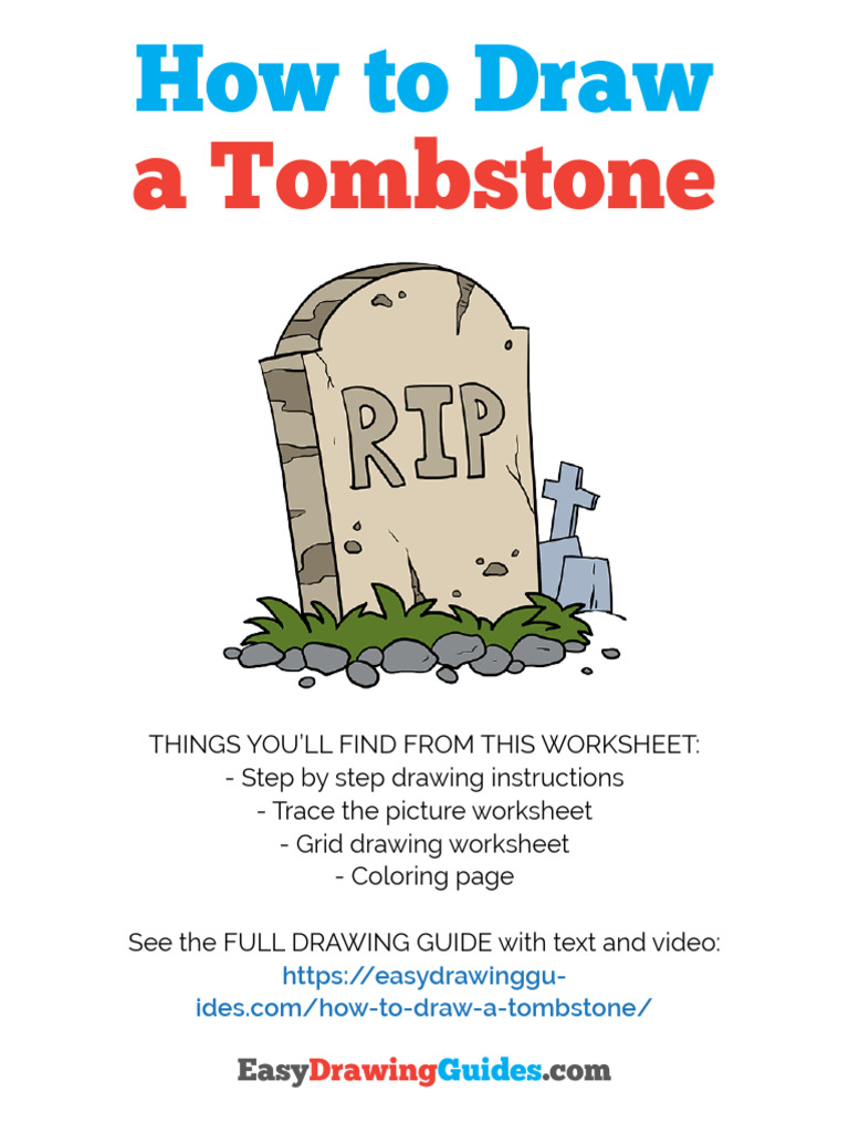 478 How To Draw A Tombstone - Printable Worksheet | PDF