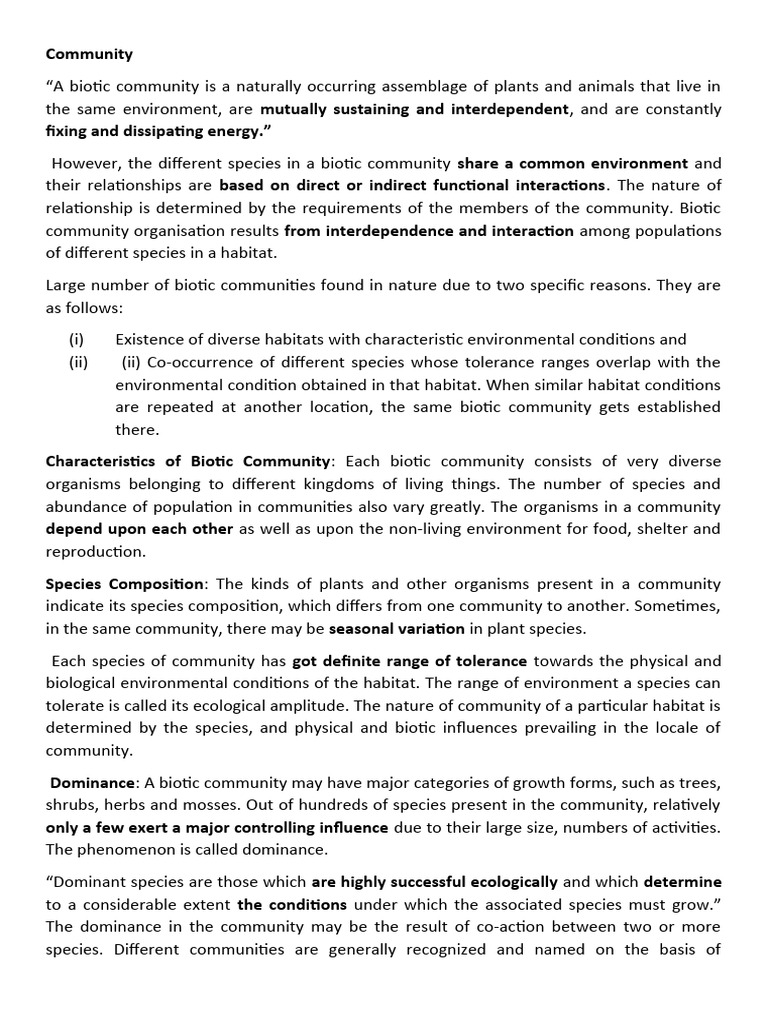 Community | PDF | Plankton | Ecosystem