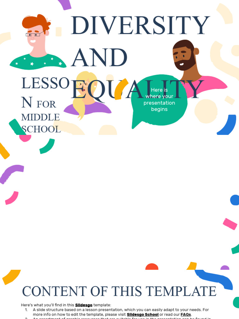 Diversity and Equality Lesson For Middle School by Slidesgo | PDF ...