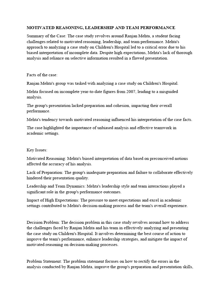 Motivated Reasoning | PDF | Leadership | Decision Making