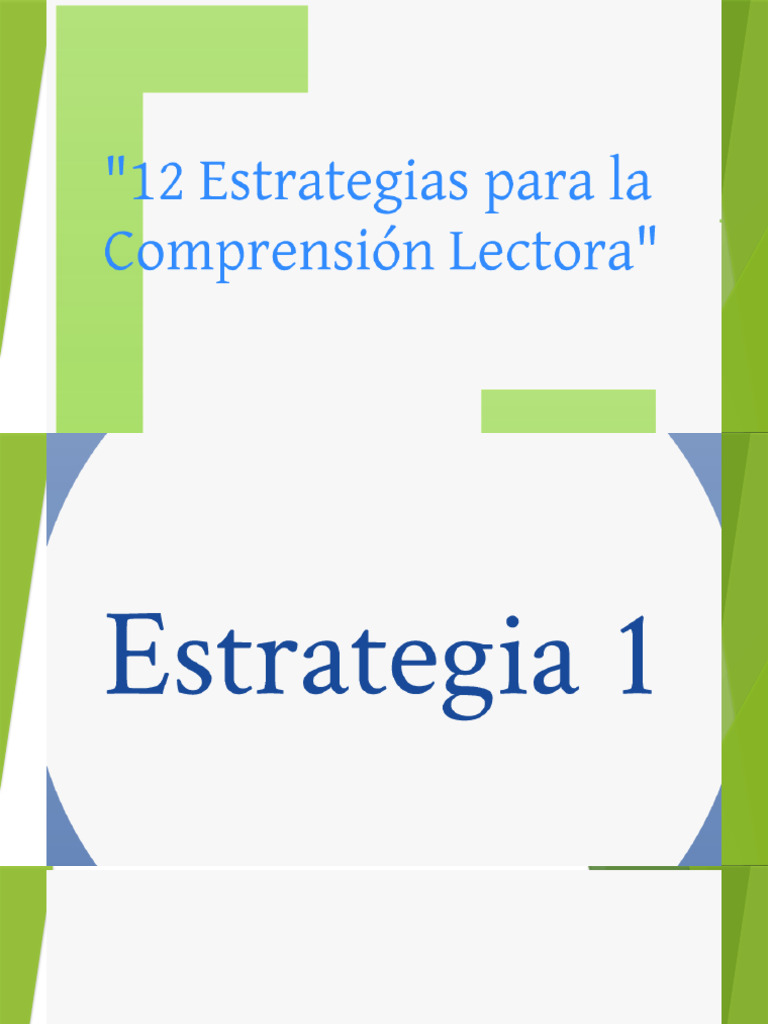 Estrategias de Comprensión 12 | PDF