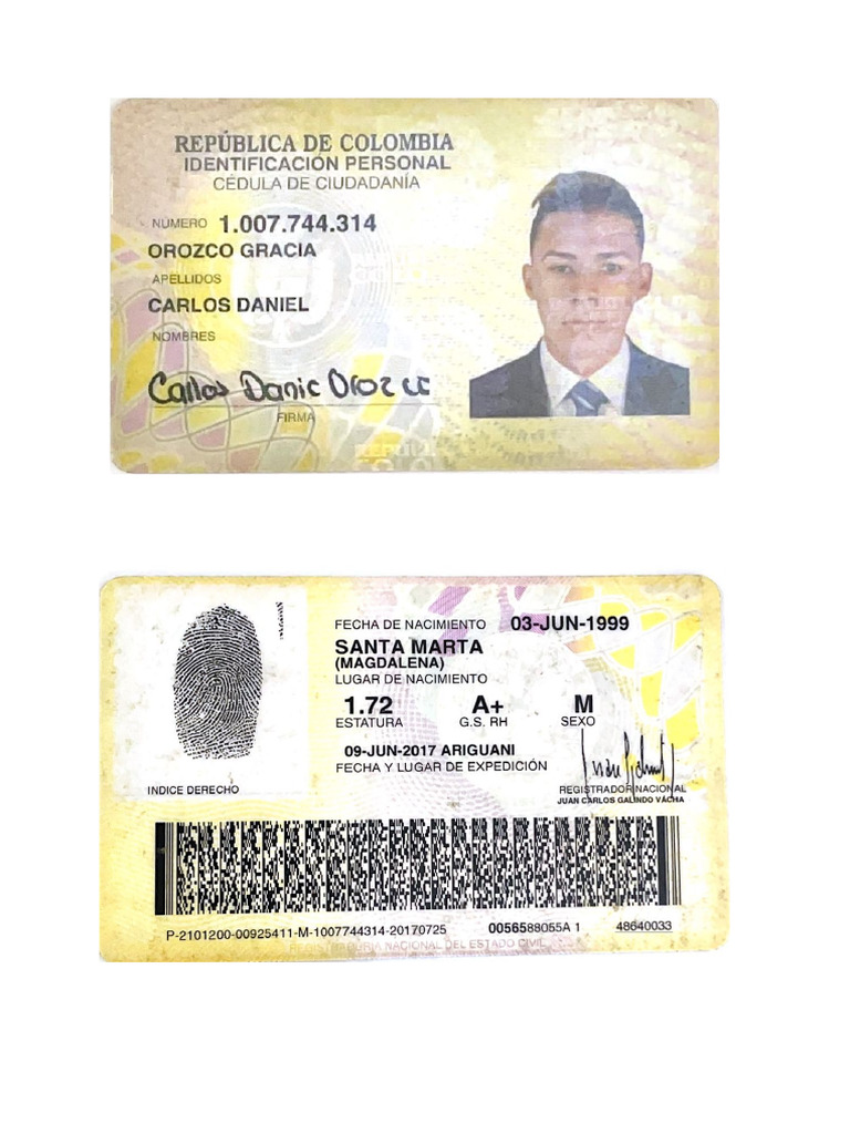 Cedula Carlos Orozco Gracia | PDF