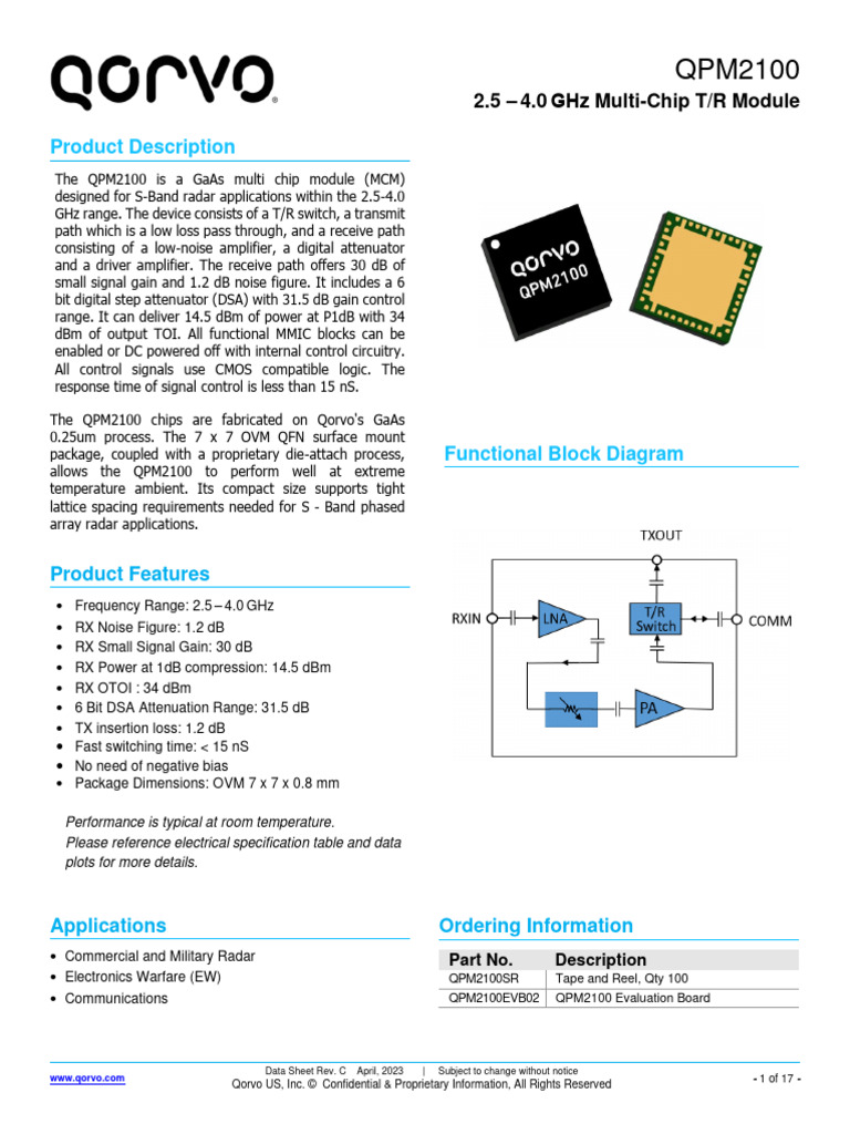 QPM2100 Data Sheet | PDF | Electronic Engineering | Computer Engineering