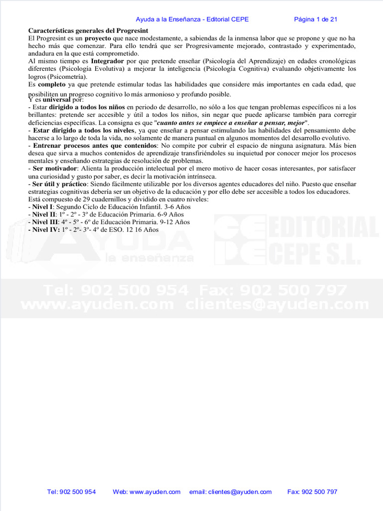 Progresint Resumen | PDF | Percepción | Pensamiento