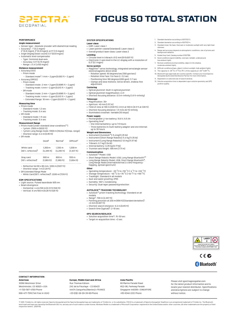 SG FOCUS50 TechSpecs v2 | PDF | Optics | Light