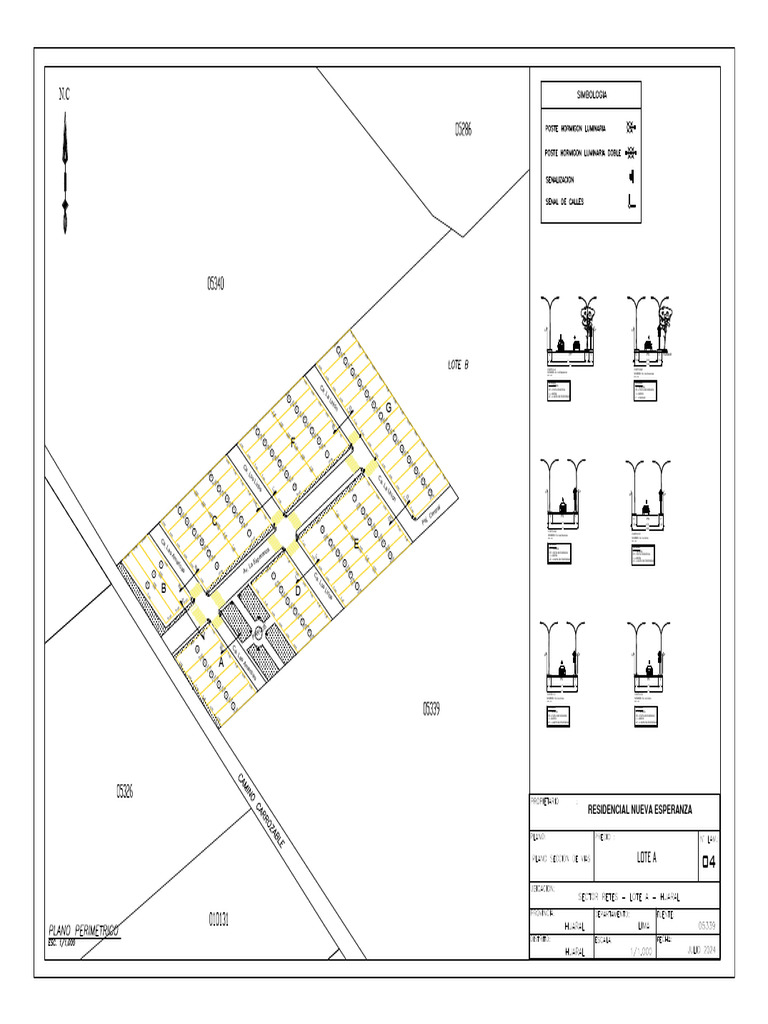 ok PLANO DE PERIMETRAL LOTE A, MANZANAS UTM COORDENADAS y SECCION DE VIAS-Model (1) | PDF