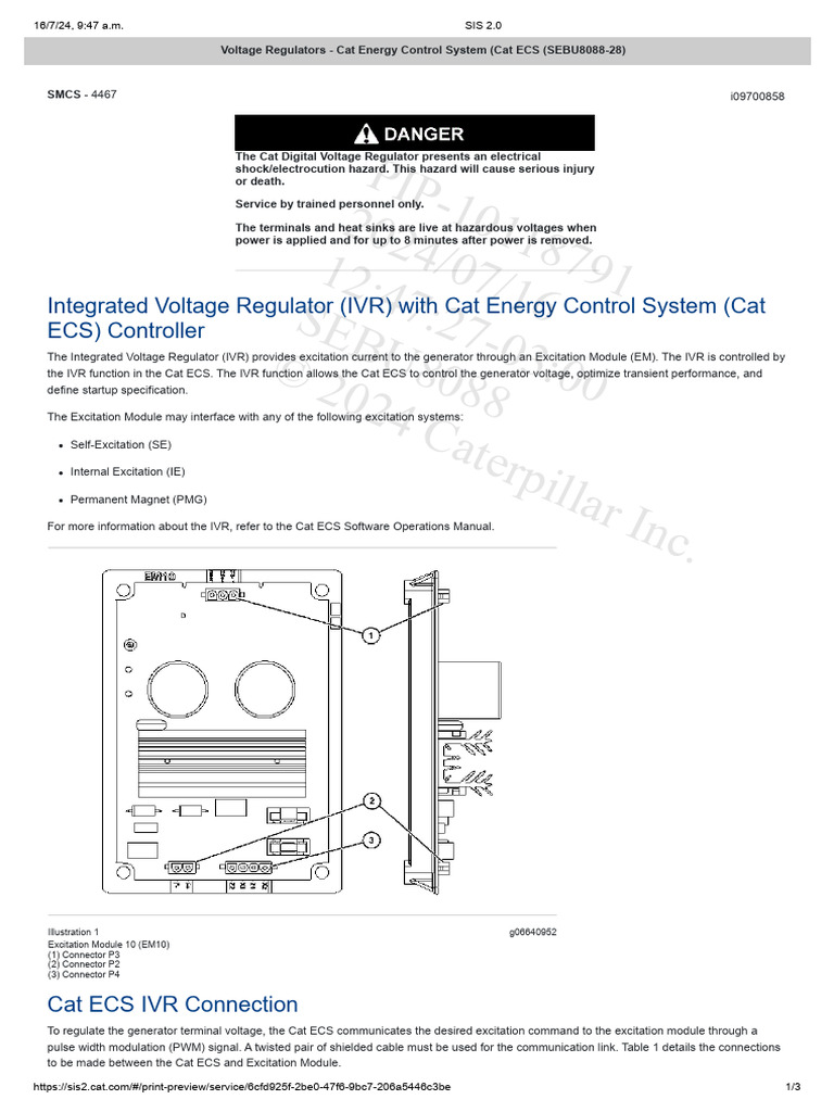 Voltage Regulators - Cat Energy Control System (Cat ECS (SEBU8088-28 ...