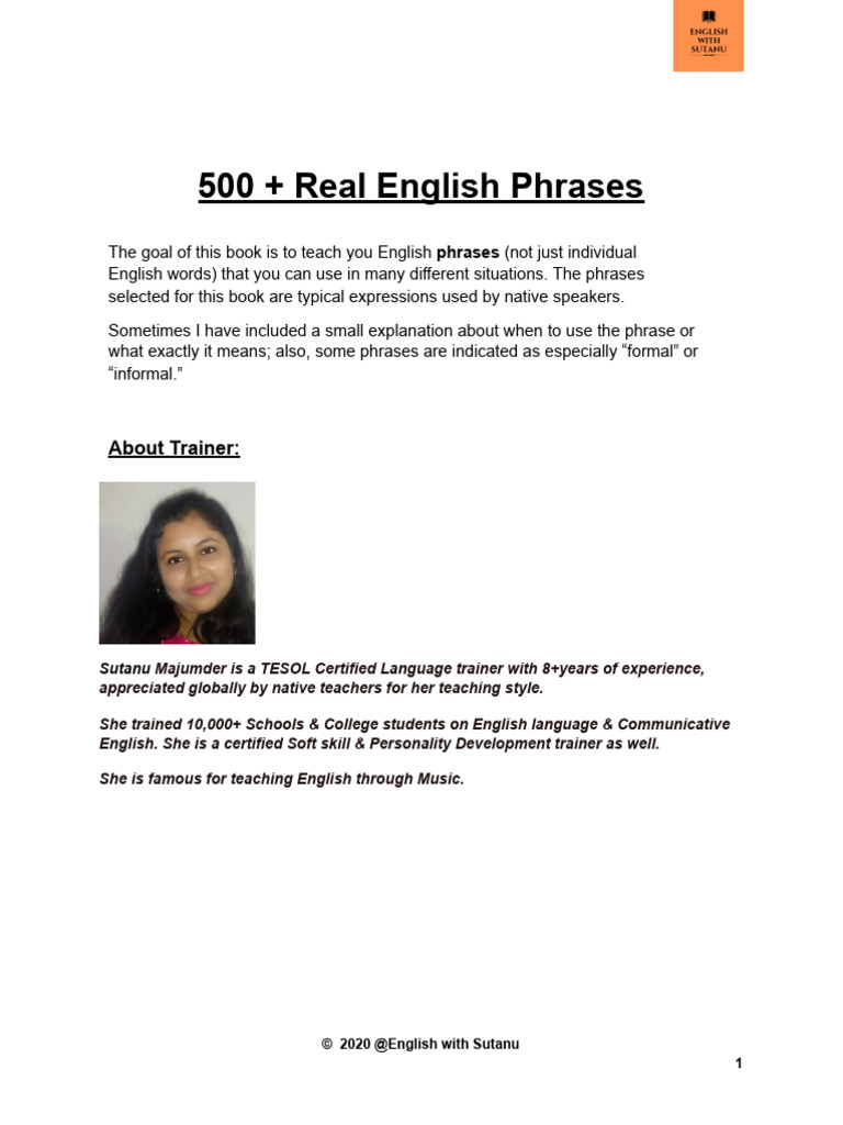500 + Real English Phrases | PDF | Luck | English Language