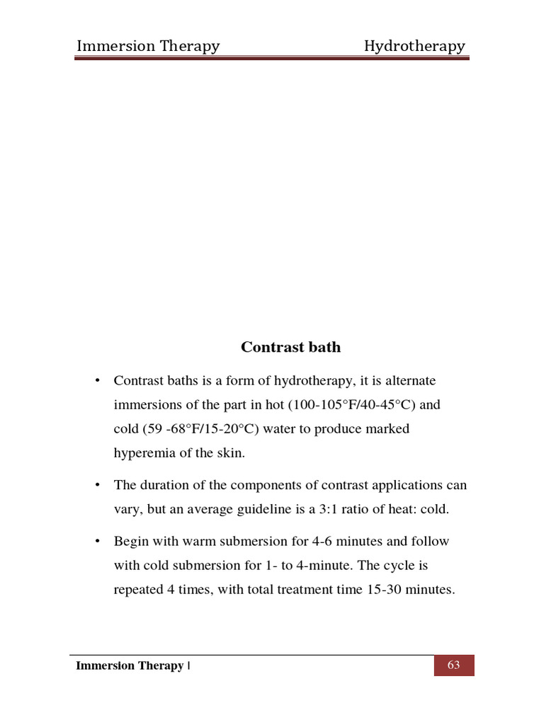 5 - Immersion Therapy (Contrast Baths) | PDF | Vasodilation | Blood Vessel