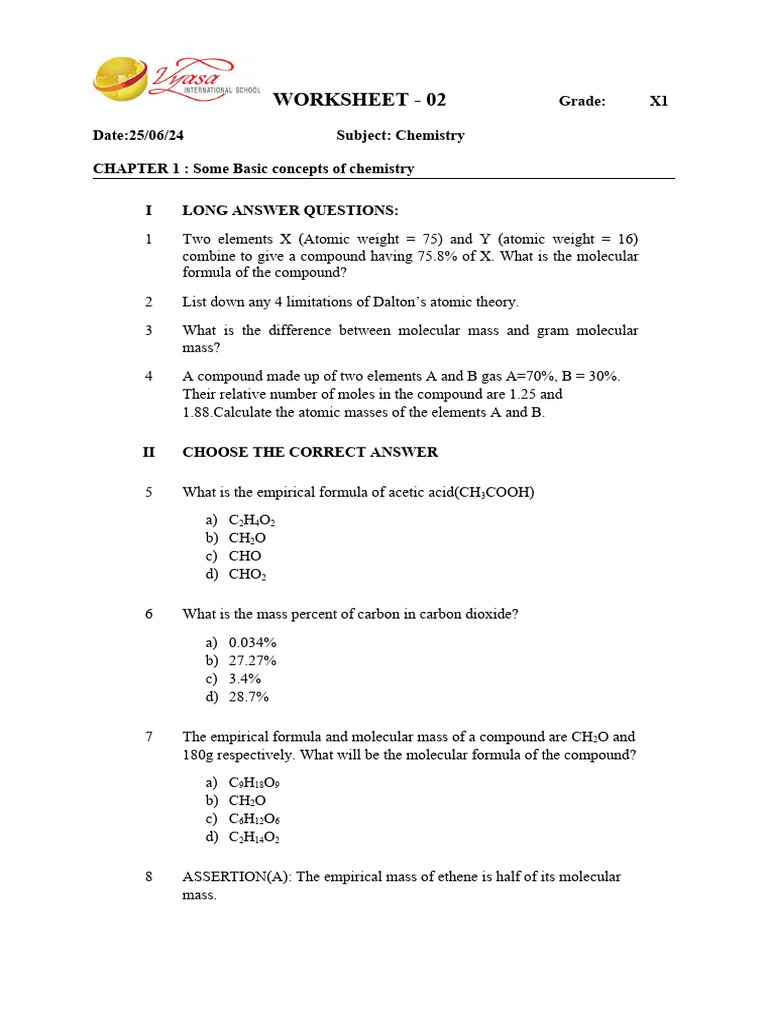 Assignments 1719756903194 | PDF | Molecules | Chemistry