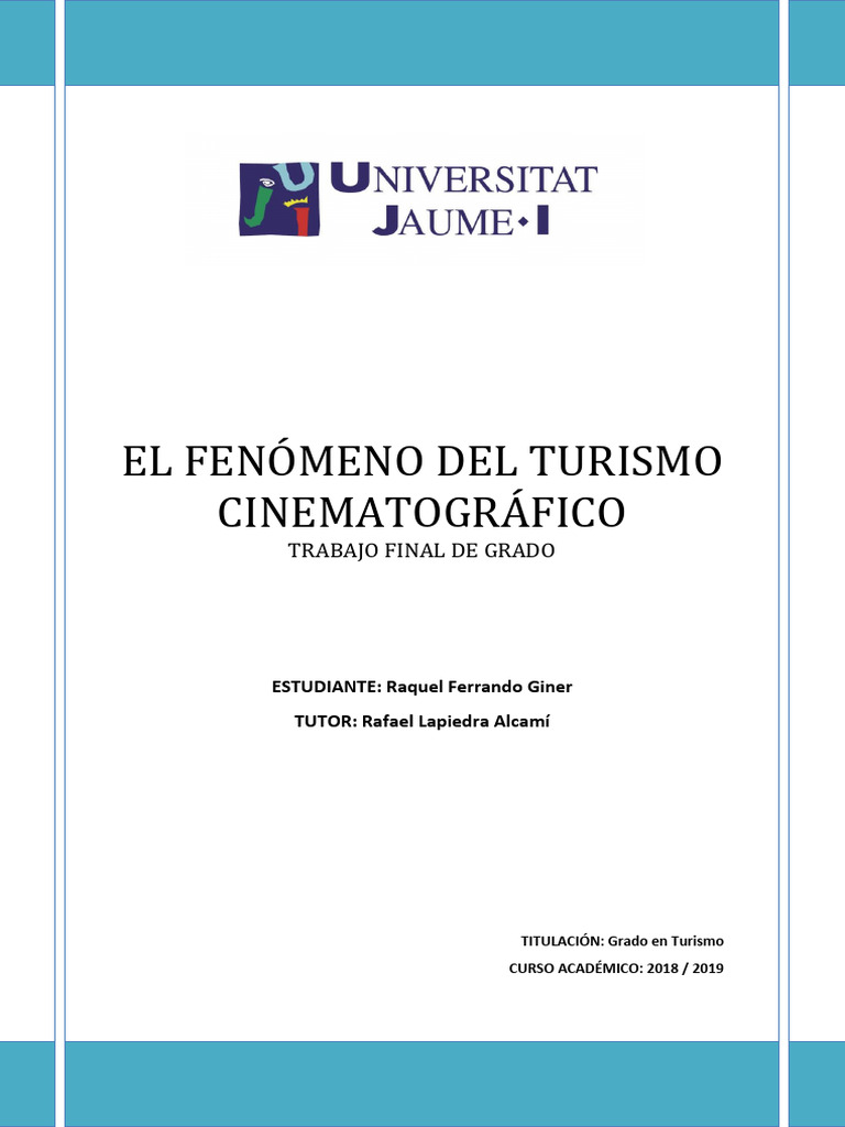 TFG 2019 Ferrando Giner Raquel | PDF | Turismo | El Hobbit