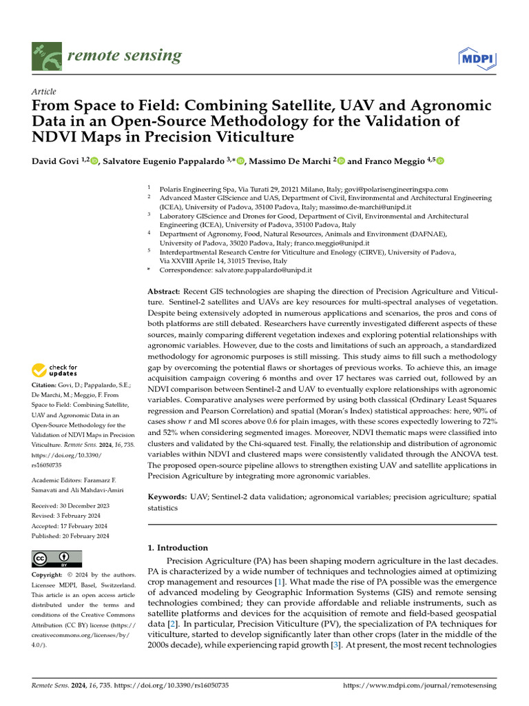 Remote Sensing Research Article | PDF | Spatial Analysis | Statistics