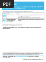 Cambridge AS & A Level Math Syllabus Update | PDF