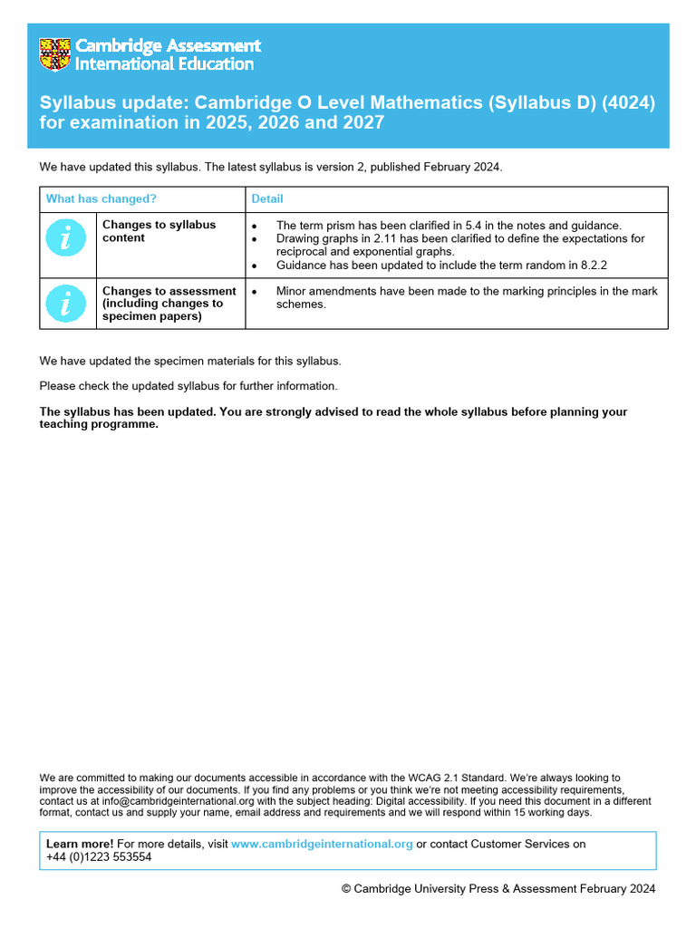 2025 2027 Syllabus Update | PDF