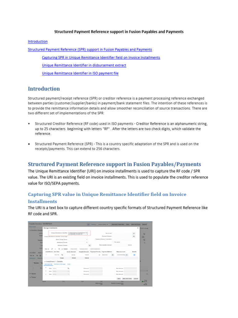 Structured Payment Reference | PDF