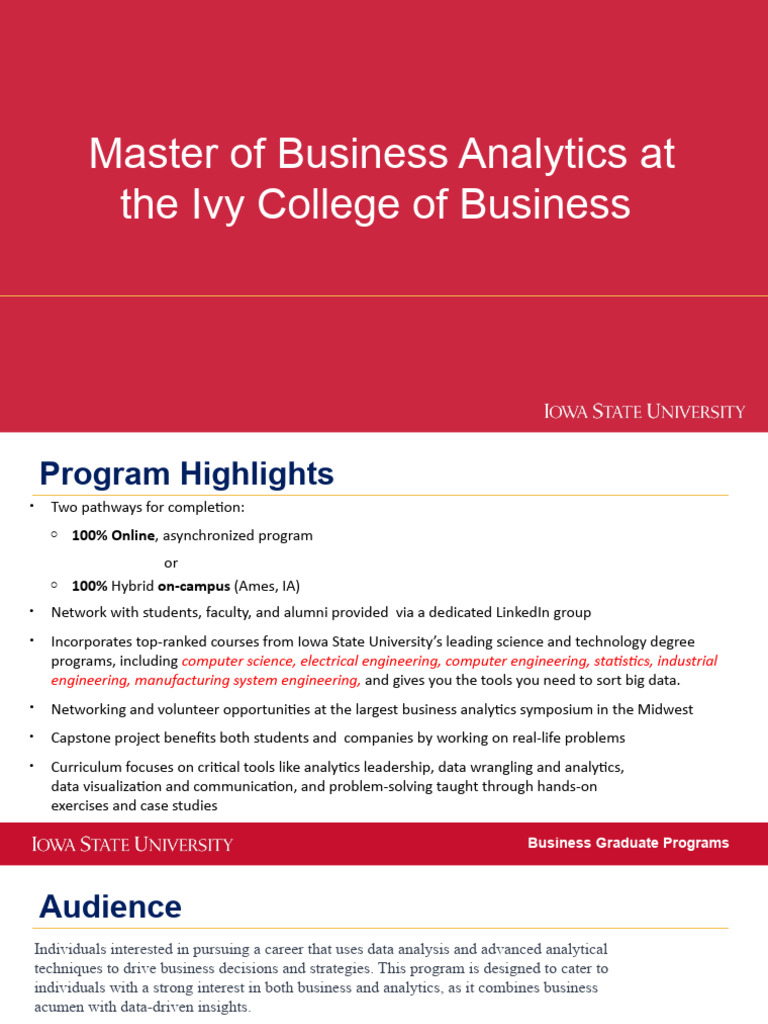 Master of Business Analytics-Information For Prospective Professional ...