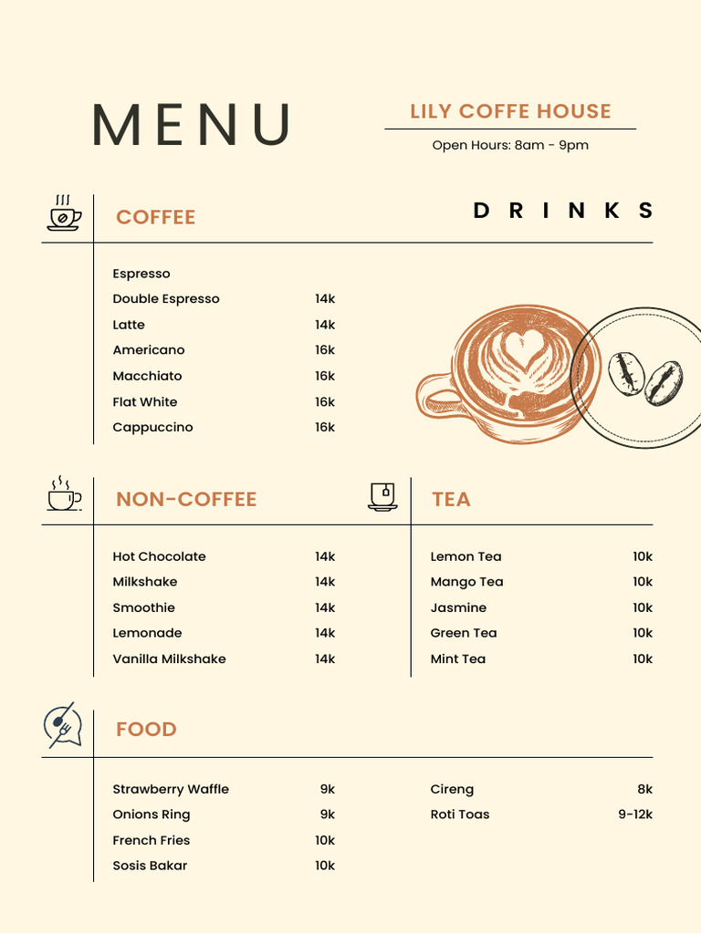 Muhi Coffee Bintaro Menu Overview | PDF | Cooking, Food & Wine | Wellness