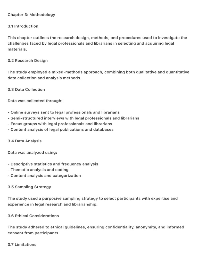 Chapter 3: Methodology | PDF | Focus Group | Survey Methodology