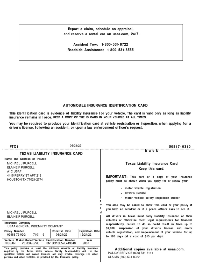 Auto Id Card - Compress | PDF | Insurance | Driver's License