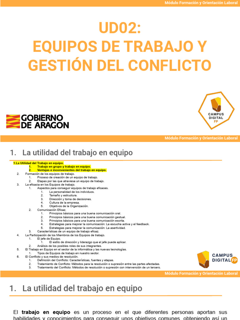 PRESENTACIÓN U2 EQUIPOS DE TRABAJO Y LA GESTIÓN DEL CONFLICTO completa | Descargar gratis PDF ...