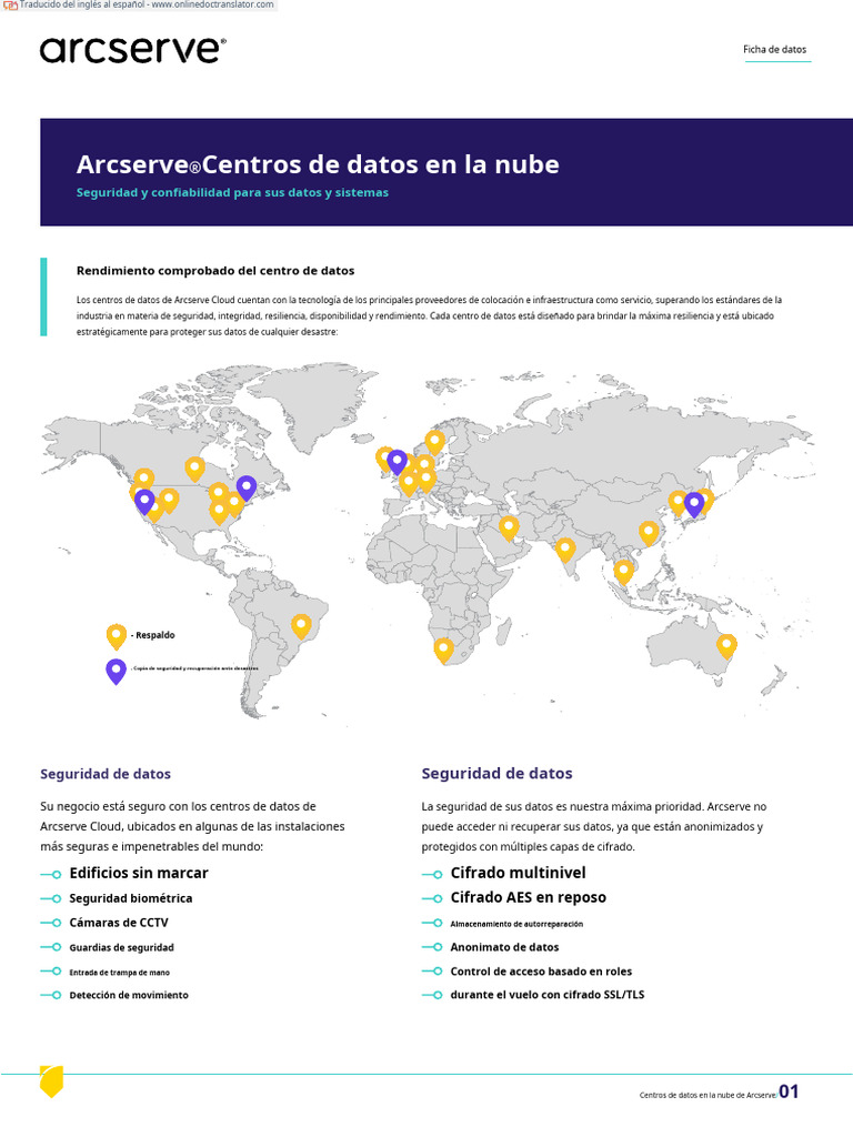 Arcserve Cloud Data Centers Datasheet (1) .En - Es | PDF | Computación ...