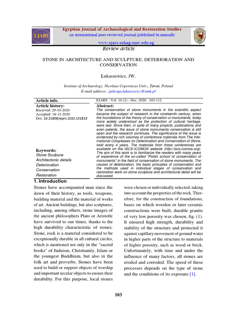 Stone Conservation in Architecture | PDF | Rock (Geology) | Limestone