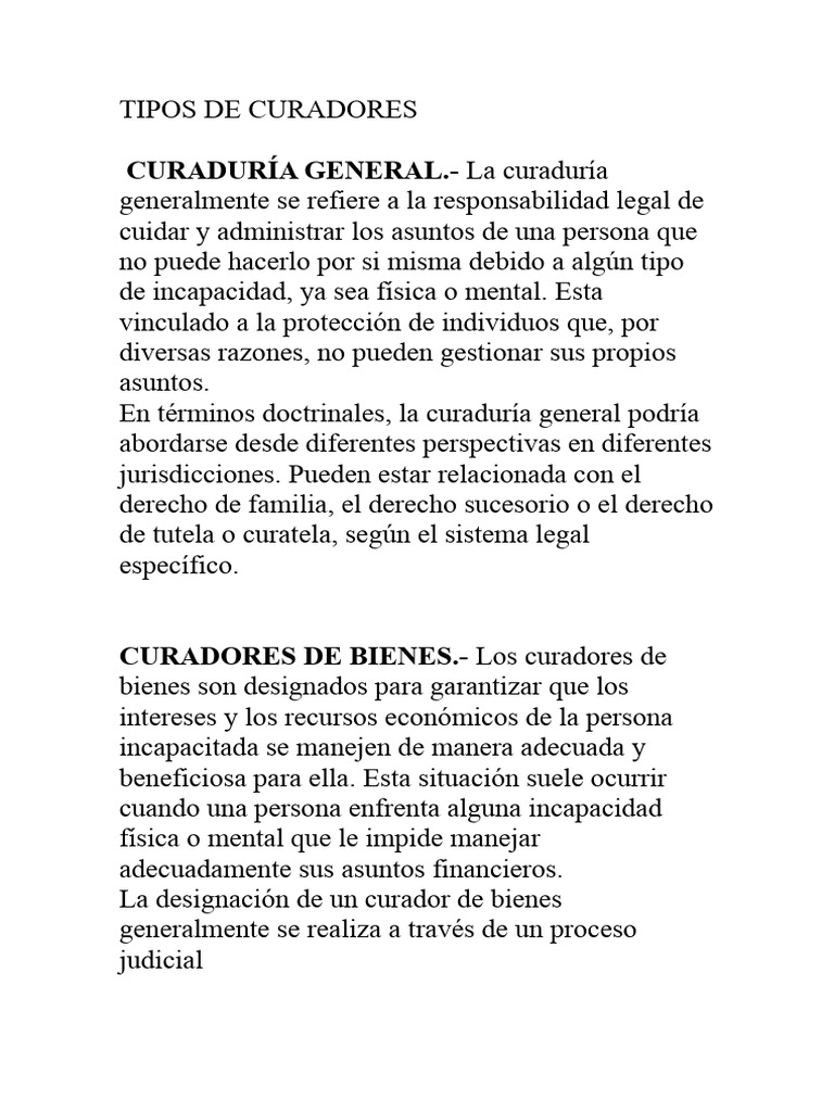 Tipos de Curadores-3 | PDF | Guardián legal | Justicia