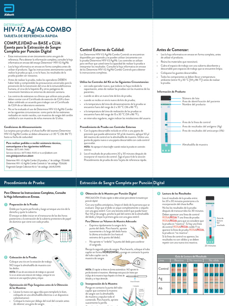 IN02732540ES v6.0 Determine HIV 1 2 Ag Ab ComboQuick Refe | PDF | VIH | Ciencias de la Salud