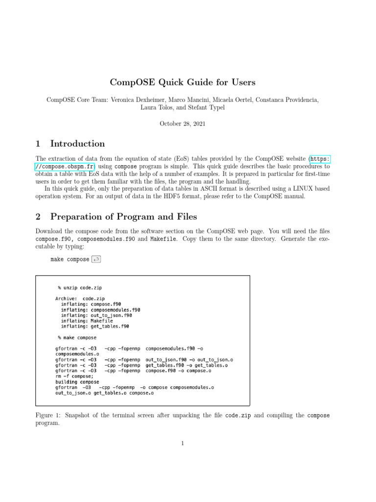 CompOSE Quick Guide For Users | PDF | Hadron | Atomic Nucleus