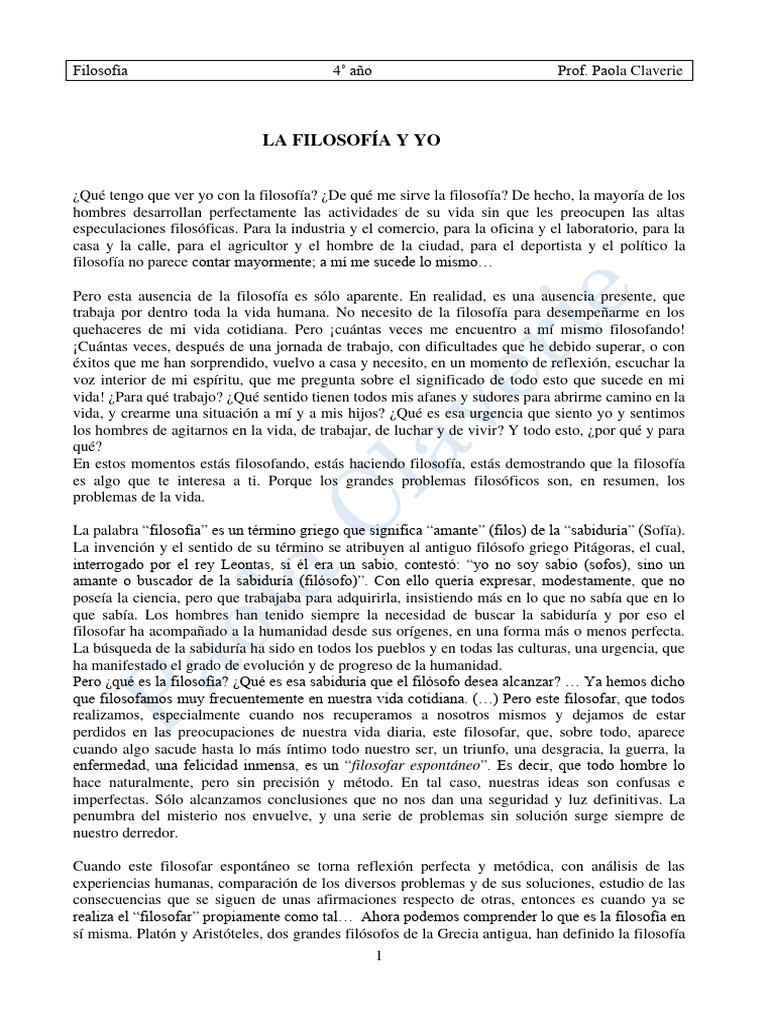 La Filosofía y Yo, Quiles CP | PDF | Science | Sabiduría