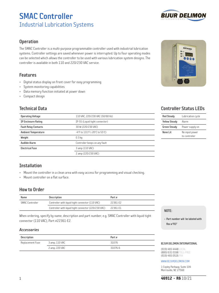 SMAC Controller Overview and Setup | PDF | Alternating Current | Switch