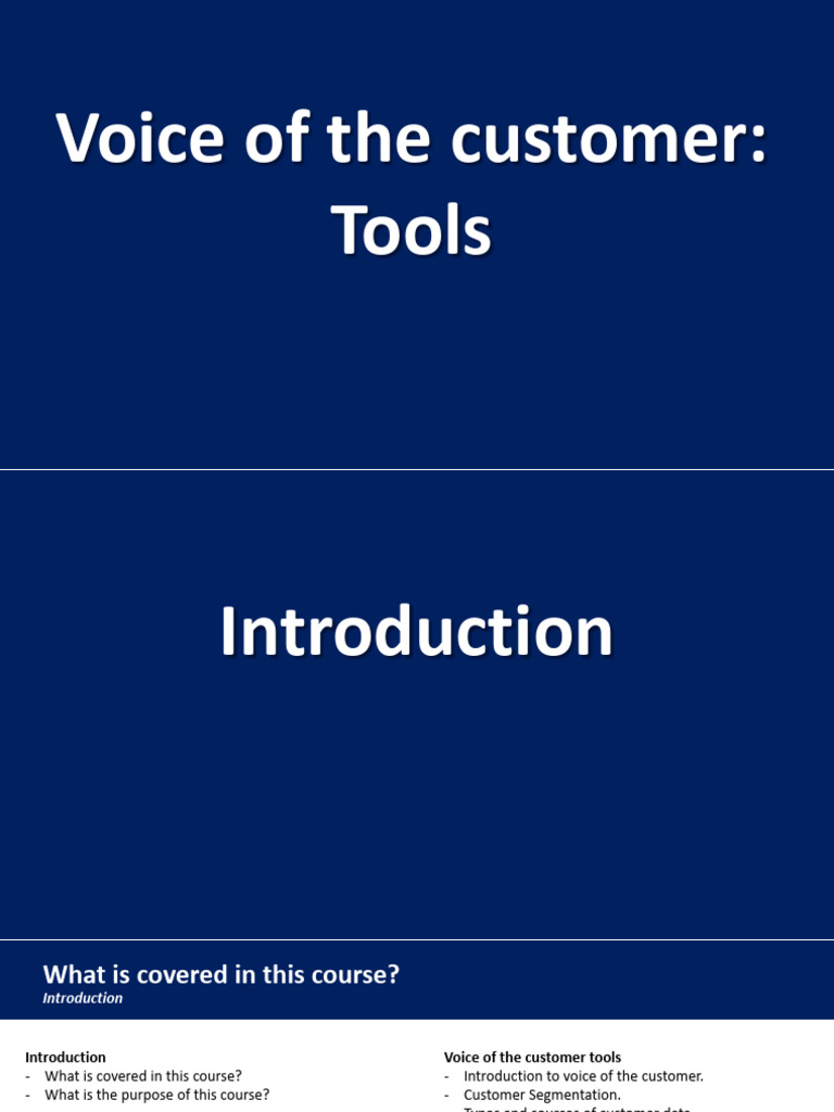 Voice of Customer Tools in Lean Six Sigma | PDF | Six Sigma | Survey ...