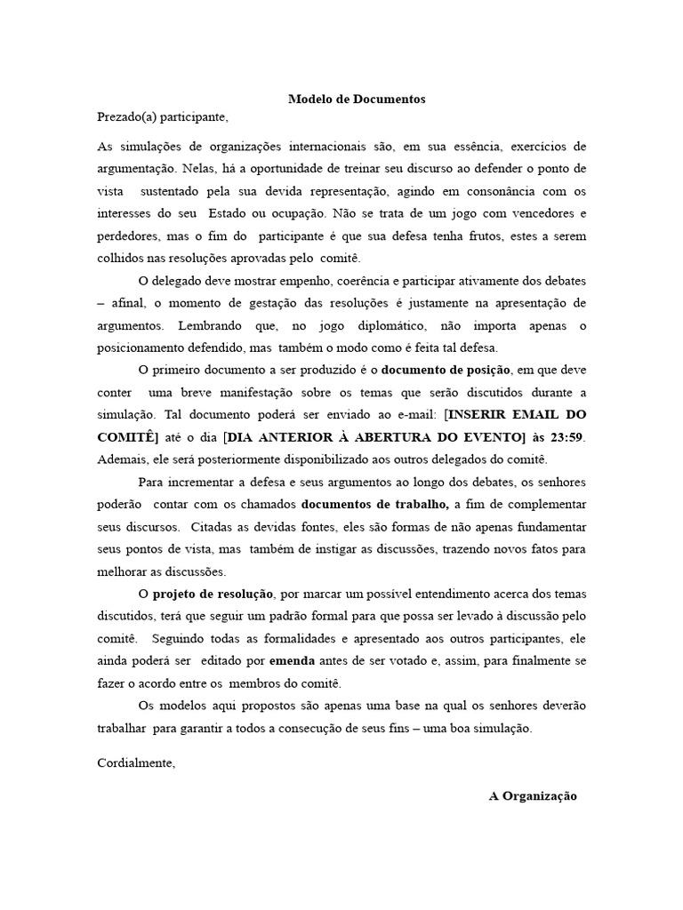 Modelo de Documentos | PDF | Refugiado | Nações Unidas