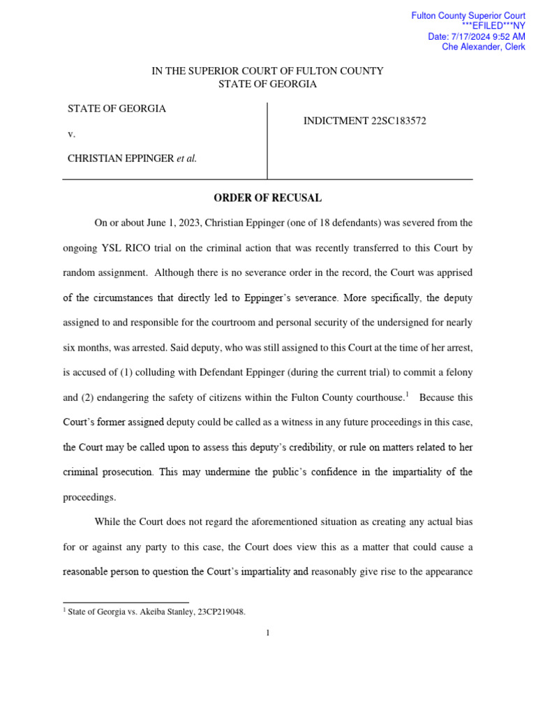 Judge Ingram recusal YSL trial | PDF | Judicial Disqualification | Judge