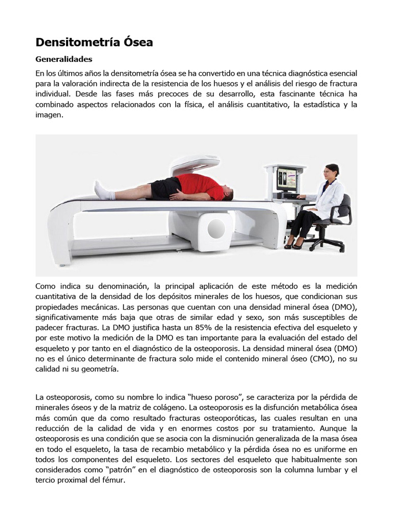 Densitometría Ósea: Importancia y Aplicaciones | PDF | Osteoporosis | Hueso