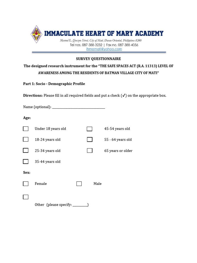 SURVEY_Qs | PDF | Human Sexuality | Equality Rights