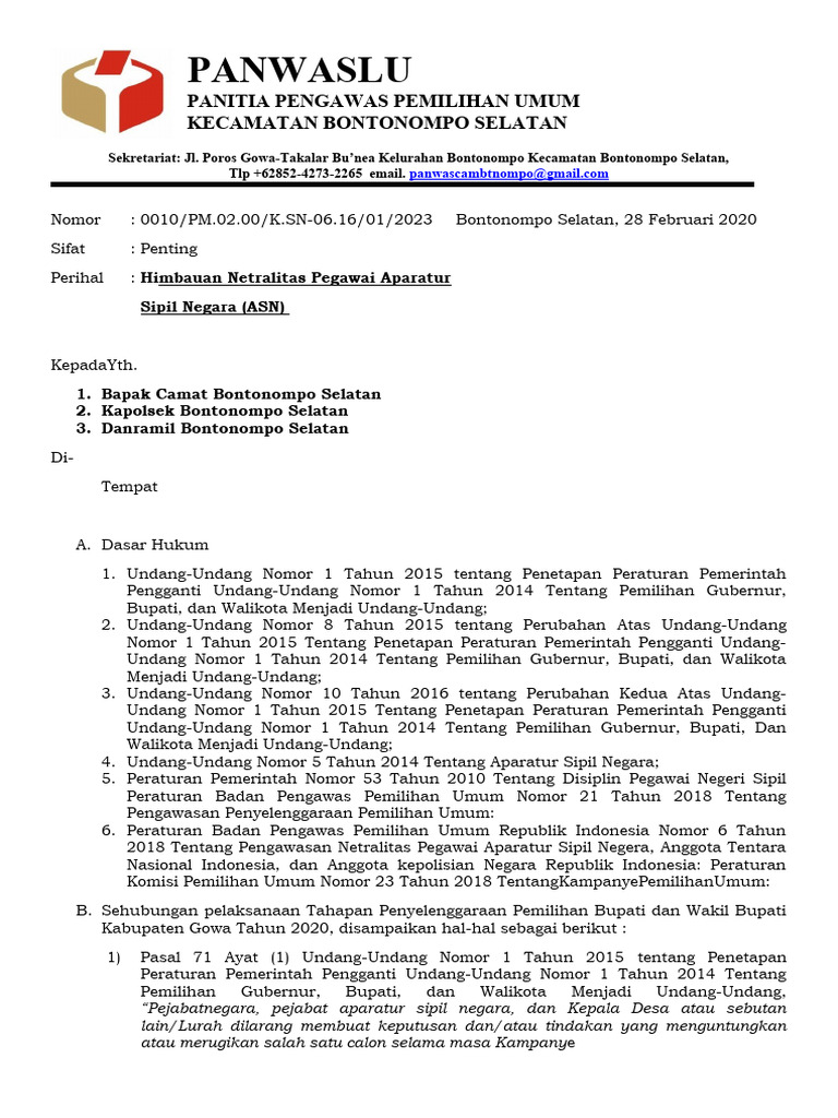 Himbauan Netralitas Asn 002 | PDF | Ilmu Sosial