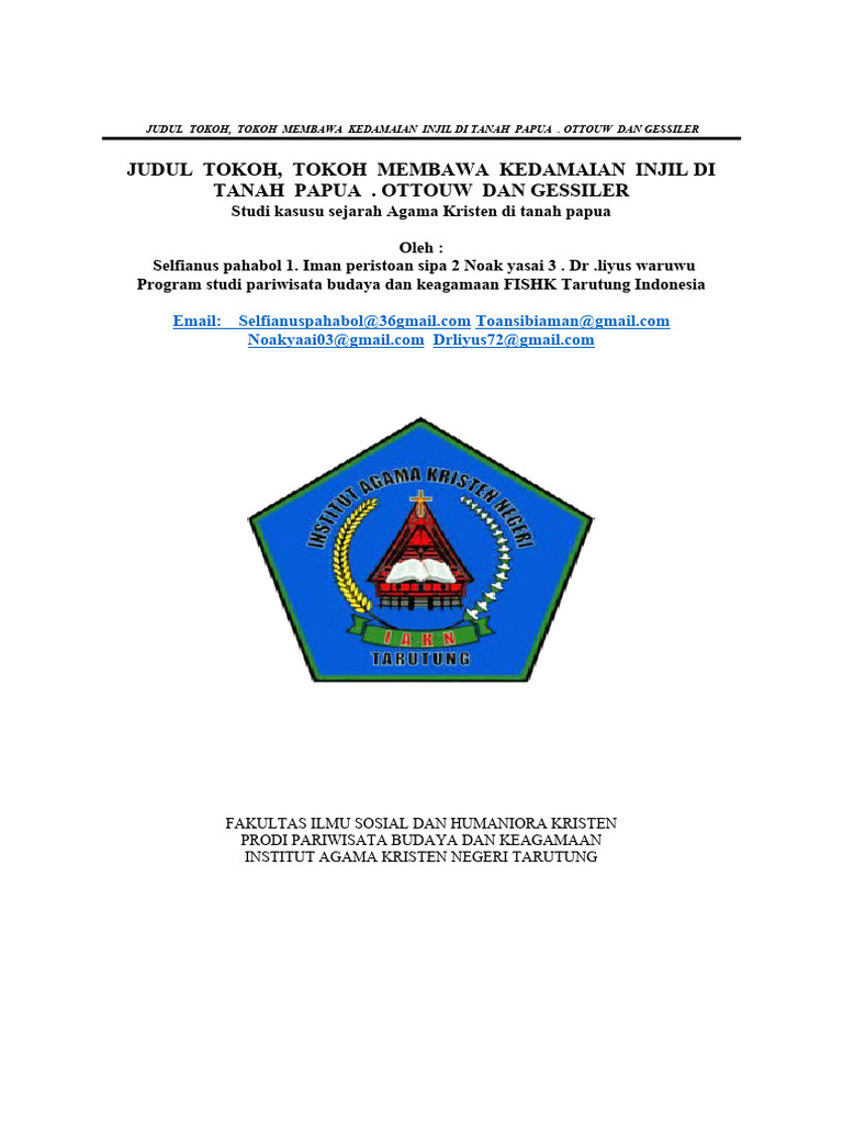 Sejarah Injil Masuk Di Tanah Papua | PDF | Agama & Spiritualitas